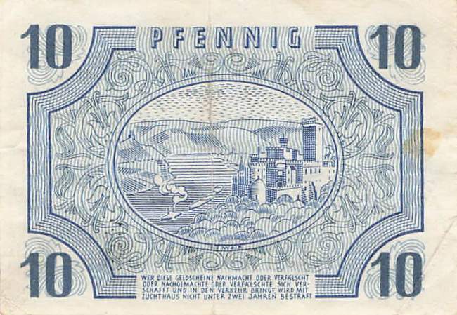 Papermoneyshop - Ro.212 Serie A - 10 Pfennig 1947 VF
