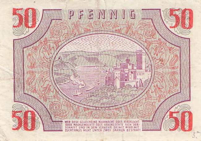 Papermoneyshop - Ro.213 Serie A - 50 Pfennig 1947 VF