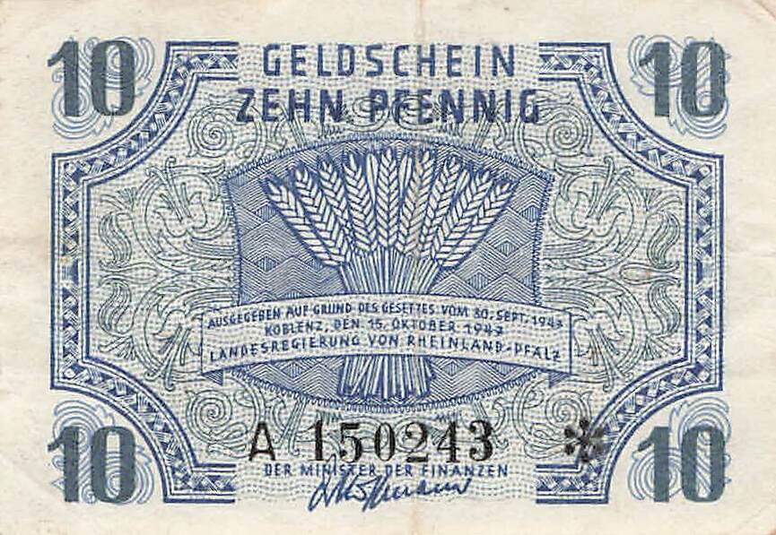 Papermoneyshop - Ro.212 Serie A - 10 Pfennig 1947 VF