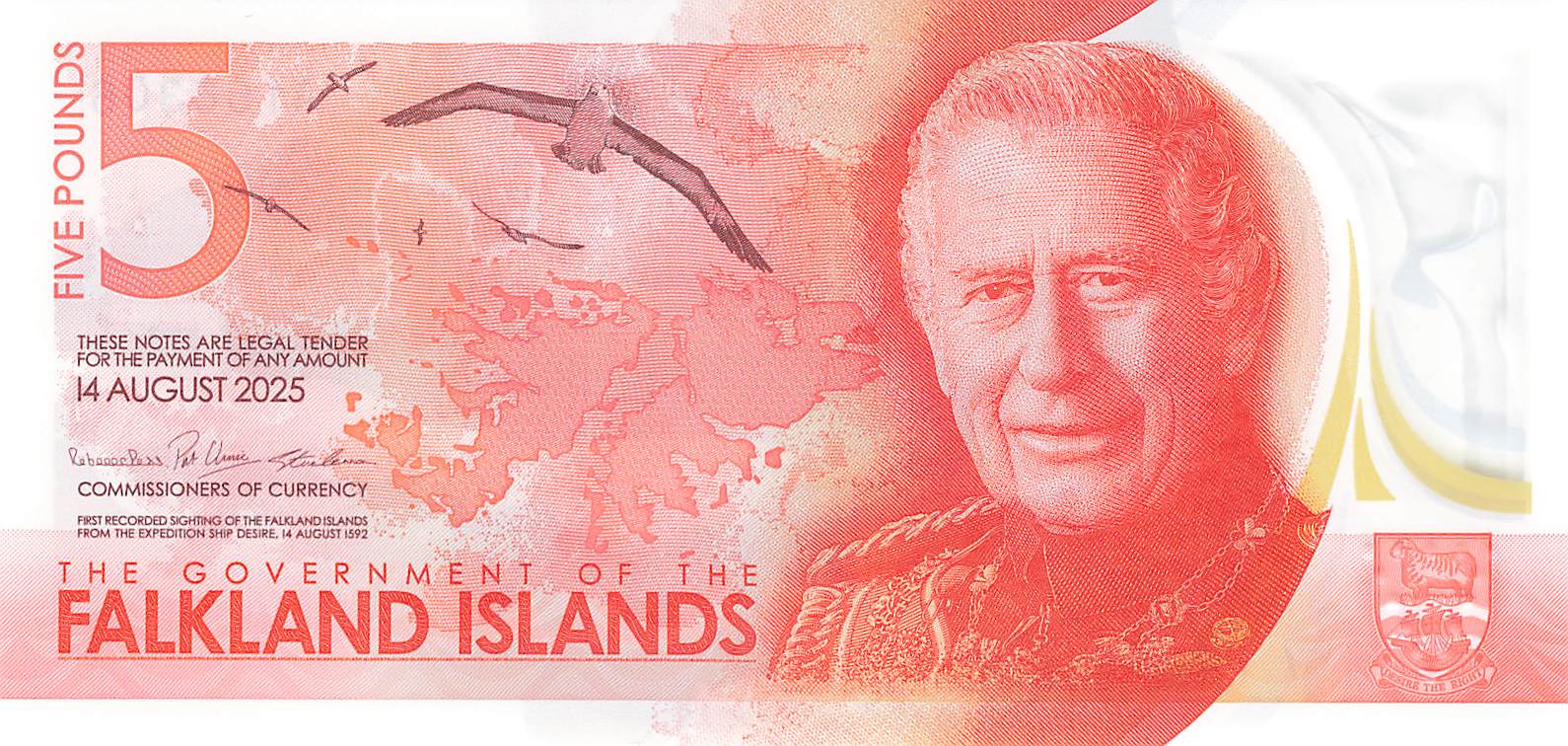 Papermoneyshop - Falkland P.20 - 5 Pfund 2025 UNC